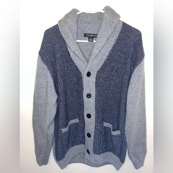Tagio | Sweaters | Tagio Mens 5 Wool Gray And Black Button Down Sweater ...